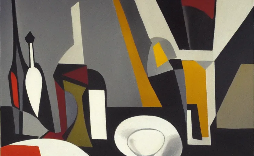 abstract monotone oil painting, minimal, white mug, | Stable Diffusion ...