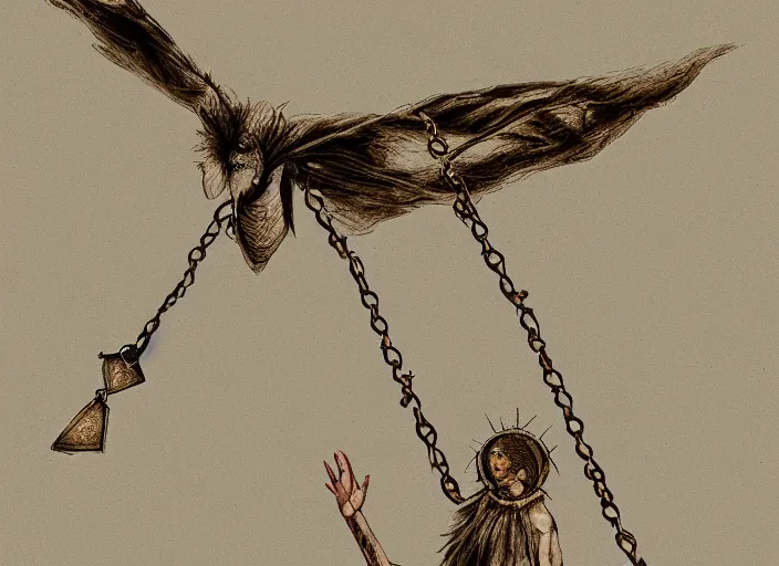 God Returned with the moth chained to his hand, | Stable Diffusion ...