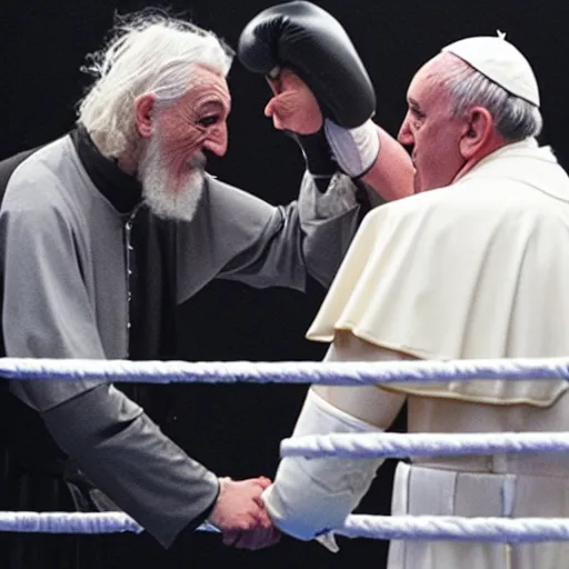 gandalf the grey vs pope francis boxing match | Stable Diffusion | OpenArt