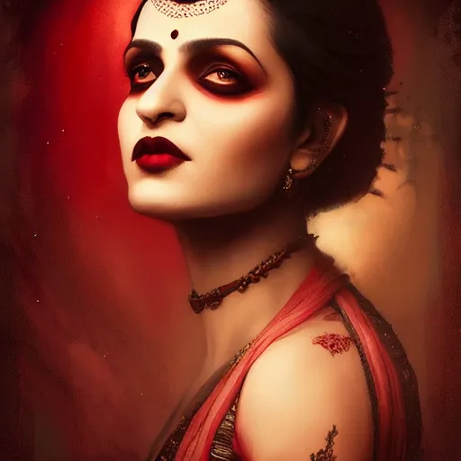 Portrait of a riveting vampire woman from India!, | Stable Diffusion ...