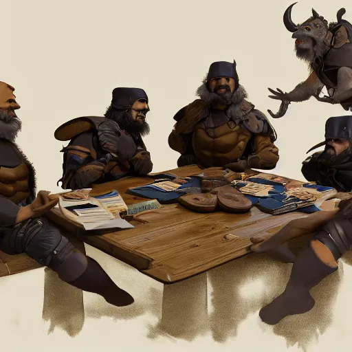 a group of seals sitting around a table, playing dnd, | Stable ...