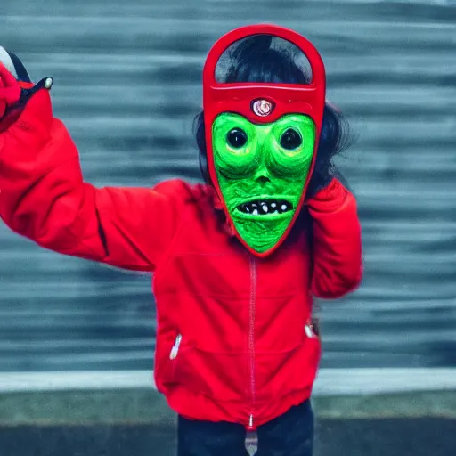 monster red with a mask caught on camera | Stable Diffusion | OpenArt