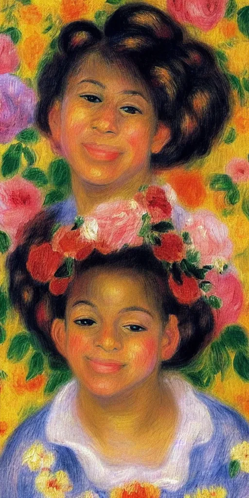 impressionist portrait of a smiling Black woman with | Stable Diffusion ...