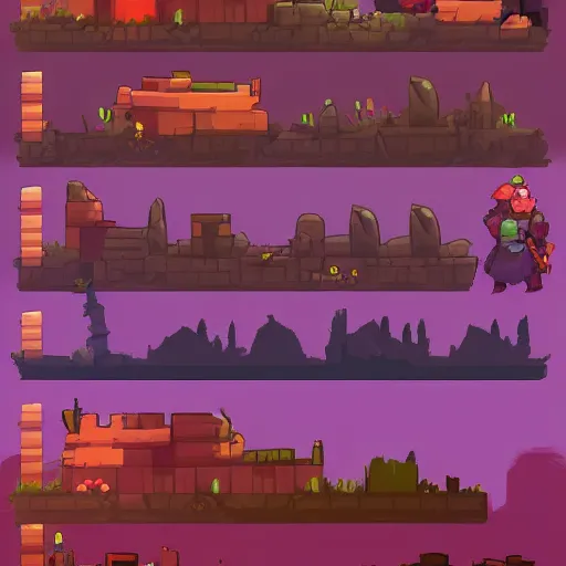 A game assets spritesheet by Dead cells. Containing | Stable Diffusion