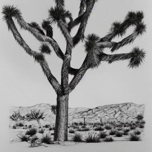 pencil sketch of a joshua tree | Stable Diffusion