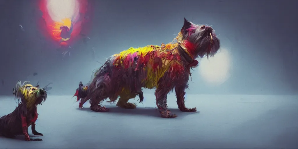 ugly dog making weird noises, colorful, contrast, 3 d | Stable ...
