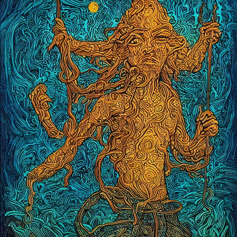 A highly detailed crisp 2D god like figure with small | Stable Diffusion