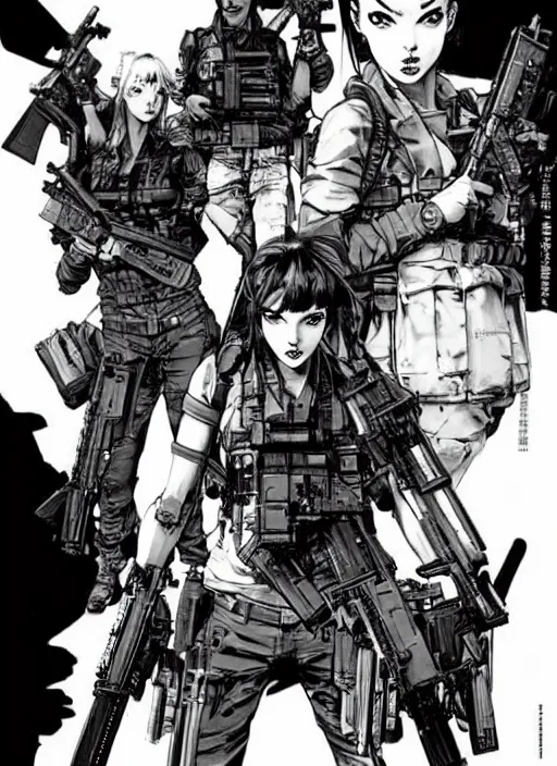 beautiful woman holding two m 1 6 assault rifles, | Stable Diffusion ...