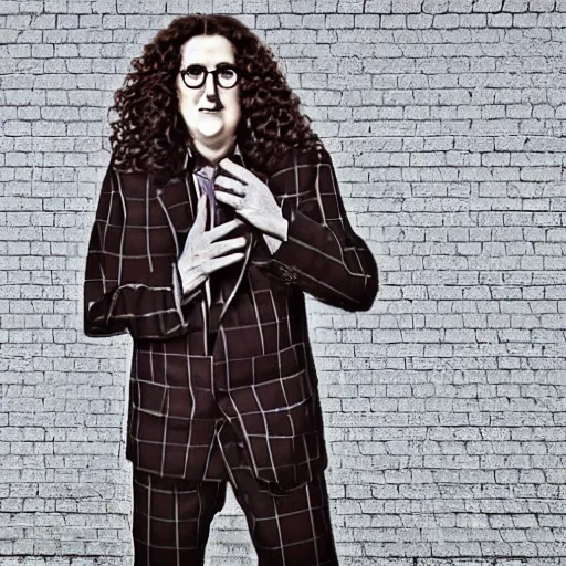 weird al blending in with a wall, digital photography, | Stable ...
