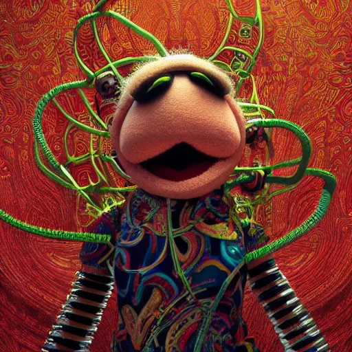 a centered render of a bio - organic muppet adorned | Stable Diffusion ...