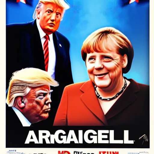 Angela Merkel and trump on a movie Poster by drew | Stable Diffusion ...