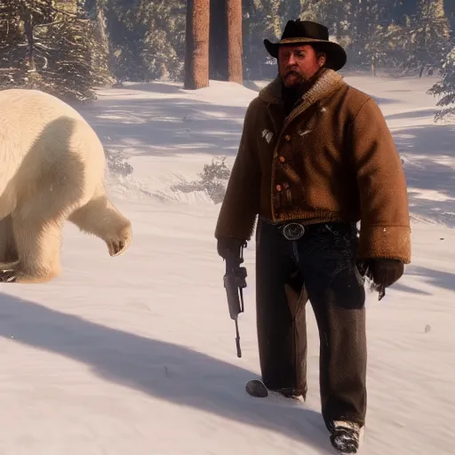 Polar Bear, from Red Dead Redemption 2 (2018 video | Stable Diffusion
