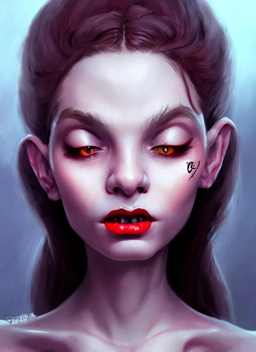 portrait of a cute medieval goblin girl with lipstick | Stable ...