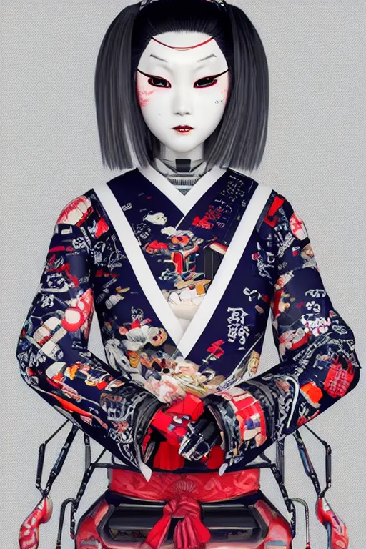 full body portrait of a Japanese robot geisha with | Stable Diffusion ...