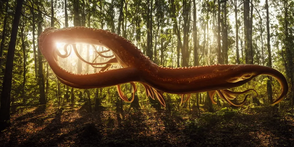 a highly detailed giant squid god floating in the | Stable Diffusion ...