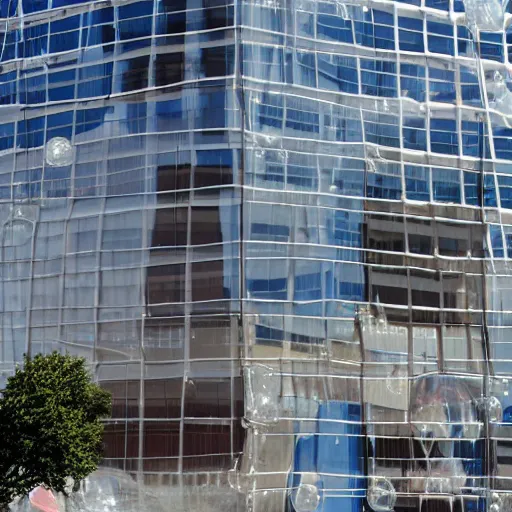giant inflatable bubbles attached to the facade of an | Stable ...