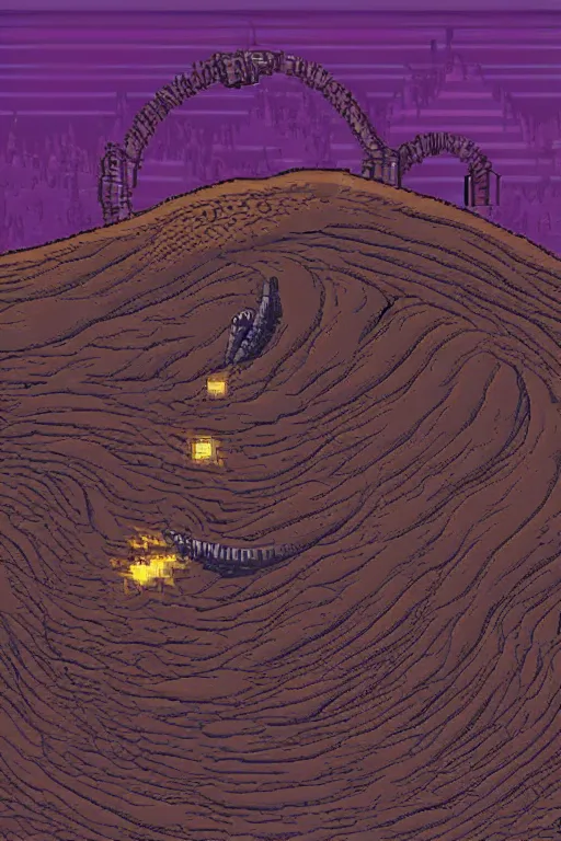 a pixel art 8 - bit artwork of a sandworm on arrakis, | Stable ...