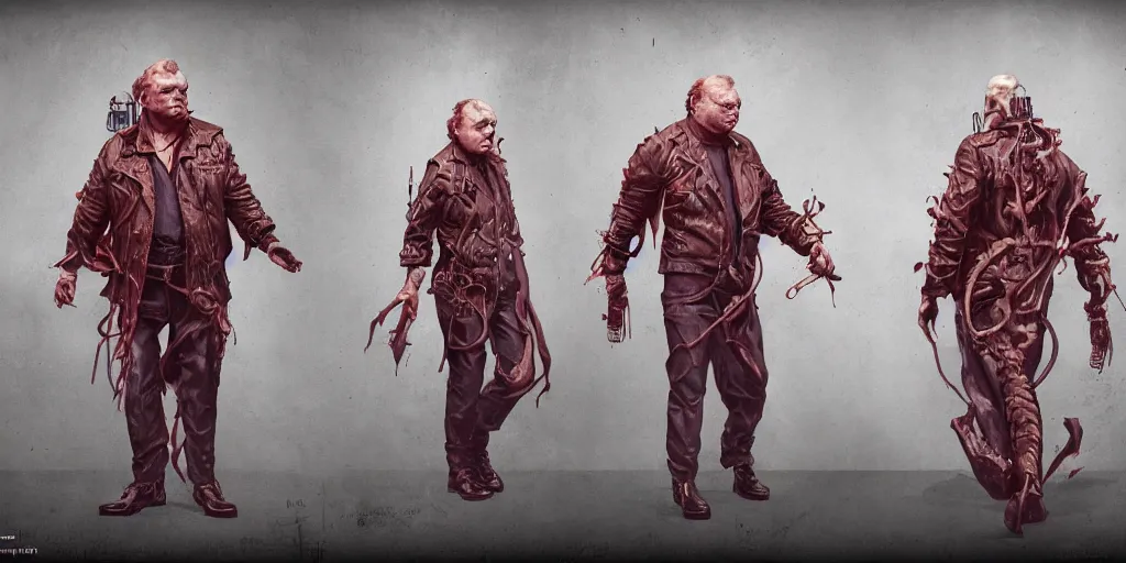 van morrison as a cyberpunk butcher, design sheet, 3 d | Stable ...