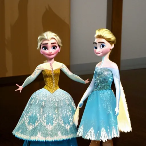 A photograph of Else and Anna from Frozen dancing as | Stable Diffusion ...
