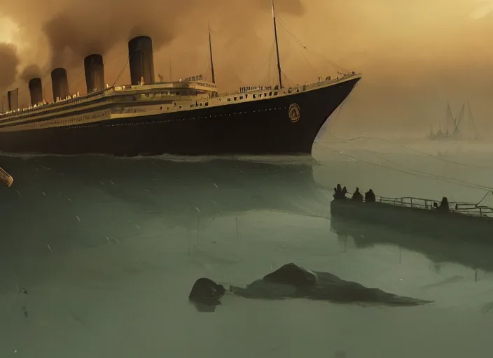 The sinking of the Titanic, digital painting, | Stable Diffusion | OpenArt