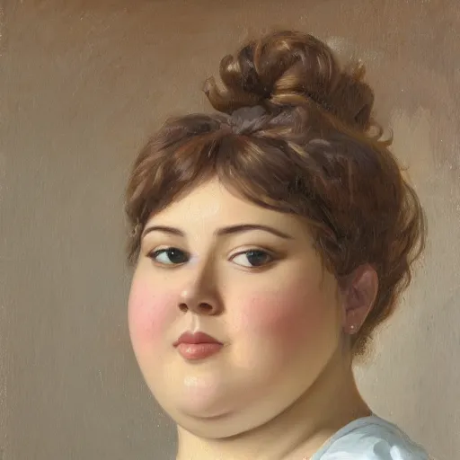 A portrait of a chubby beautiful woman, oil painting, | Stable Diffusion