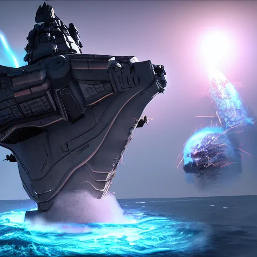 alien battleship fighting the earth, award winning, | Stable Diffusion | OpenArt