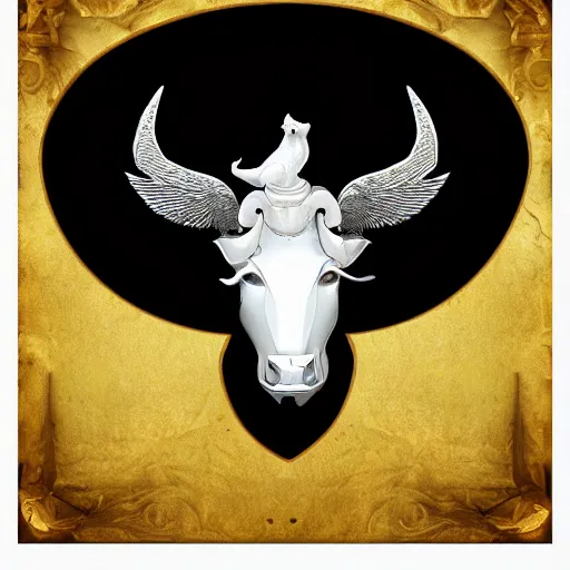 white bull with wings golden horns, fantasy style | Stable Diffusion ...
