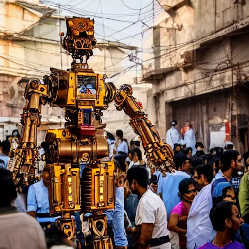 fantastic biomechanical humanoid mecha clocks walk | Stable Diffusion ...