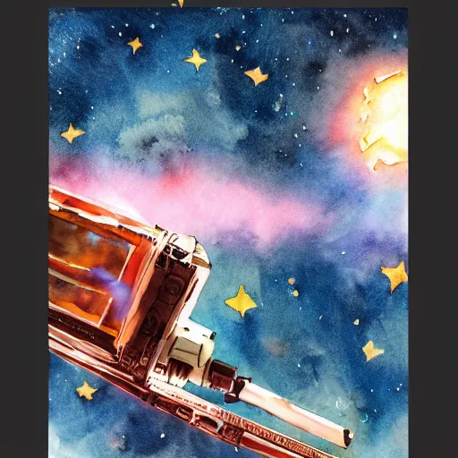 a printer floating in space, printing a long sheet of | Stable ...