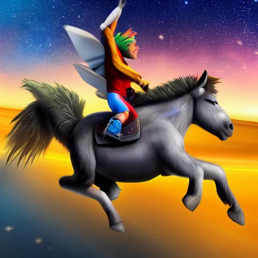 donkey super hero flying through space, 4k, highly | Stable Diffusion ...