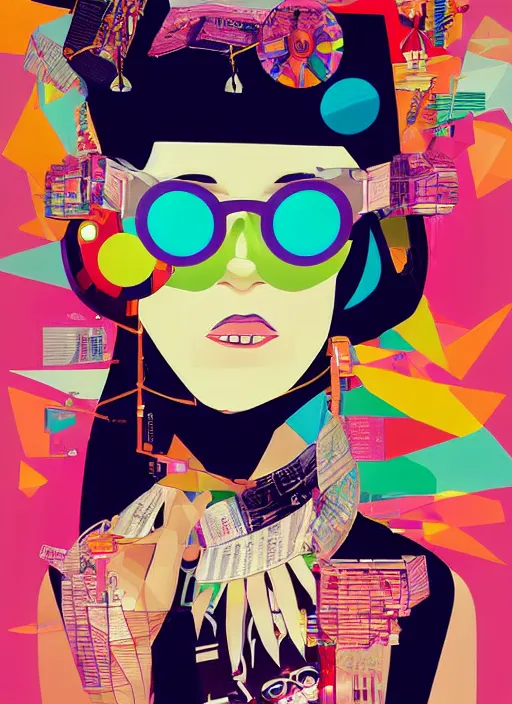 portrait of a lowpoly punk girl with a musicassette | Stable Diffusion ...