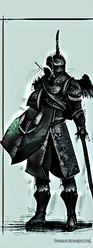 Unused Dark Souls concept art of a female crow knight | Stable ...