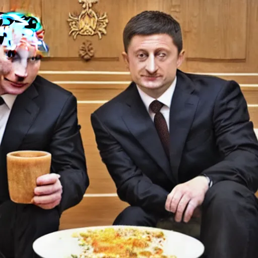 Vladimir Putin and Vladimir Zelensky are sitting in a | Stable ...