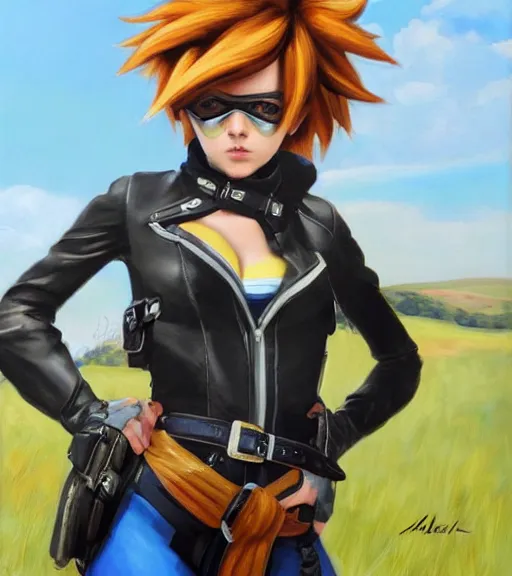 oil painting of tracer overwatch in a field wearing | Stable Diffusion ...