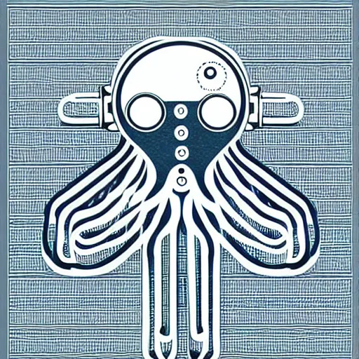 cyborg robot electric octopus, digital art, minimal | Stable Diffusion ...