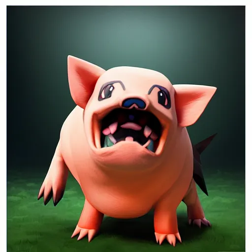 pokemon pig, style game square enix life, trending on | Stable ...