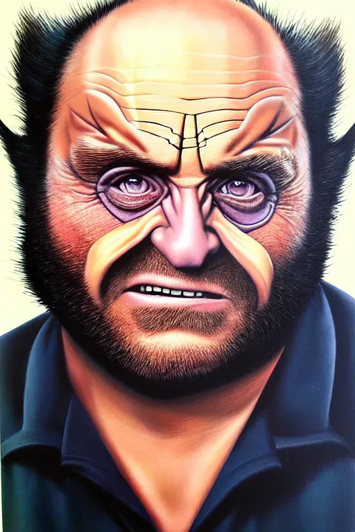 airbrush portrait of danny devito wolverine from xmen, | Stable Diffusion