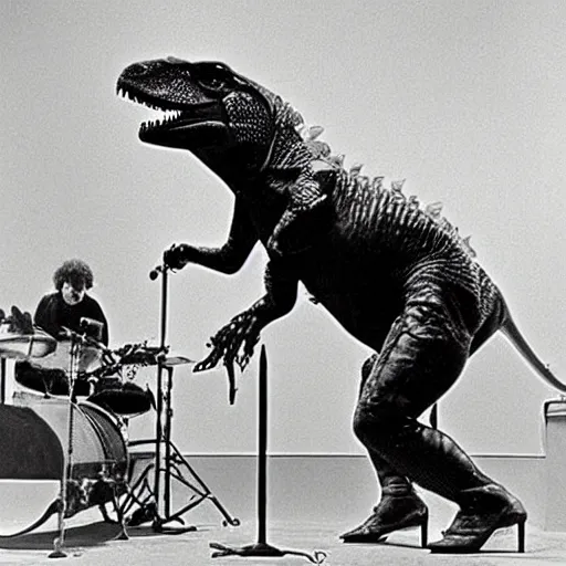 t rex playing a saxophone on stage at the jazz club. | Stable Diffusion ...