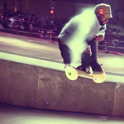 Kanye West skating video captured on a cell phone | Stable Diffusion ...