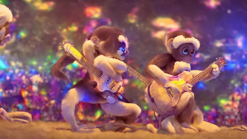 cute monkeys plays musical instruments at edm festival | Stable ...