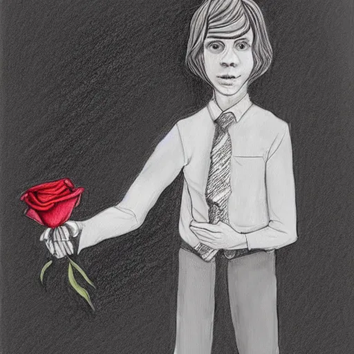 nick drake holding a rose with no thorns, sketch, | Stable Diffusion ...