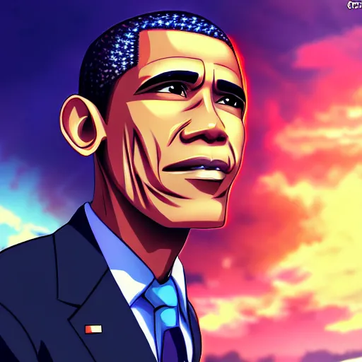 anime style obama, 4 k, hyper realistic, dslr, | Stable Diffusion | OpenArt