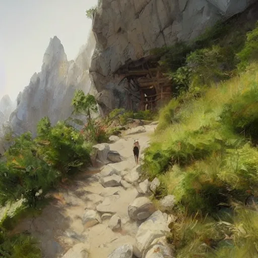 Time to climb the mountain path, an expressive oil | Stable Diffusion | OpenArt