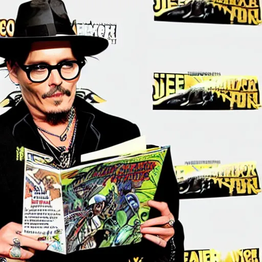 johnny depp reading a cyberfrog comic book | Stable Diffusion | OpenArt