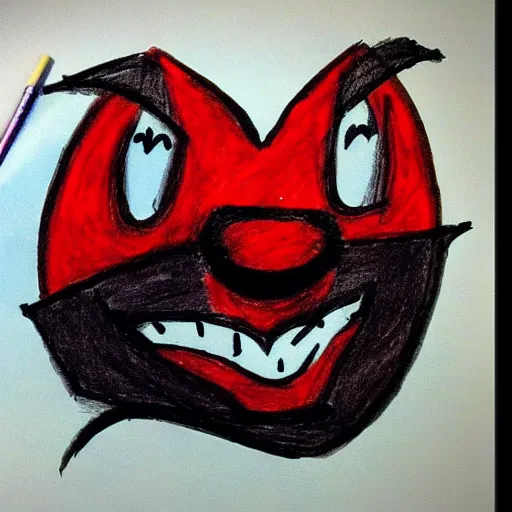 six year old boy hand drawing of a Evil clown | Stable Diffusion | OpenArt