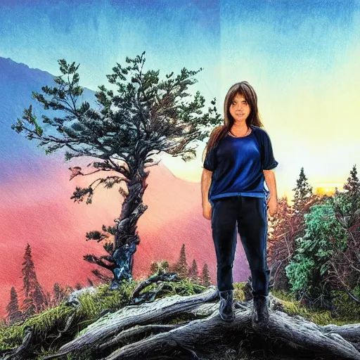 anya forger standing near a beautiful landscape, | Stable Diffusion ...