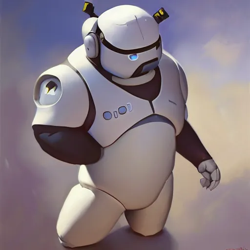 greg manchess portrait painting of baymax as overwatch | Stable ...