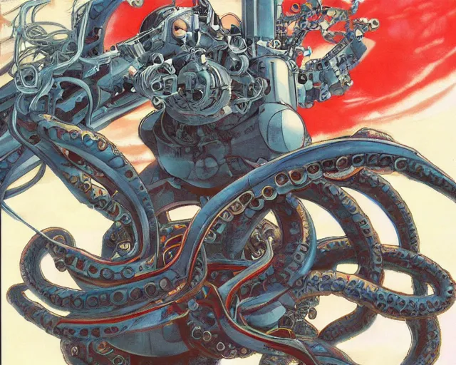 beautiful picture of a giant octopus mecha, anime | Stable Diffusion ...