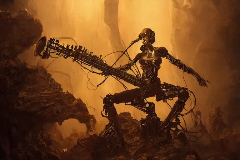 a centered photo of a mystical post apocalyptic cyborg | Stable ...