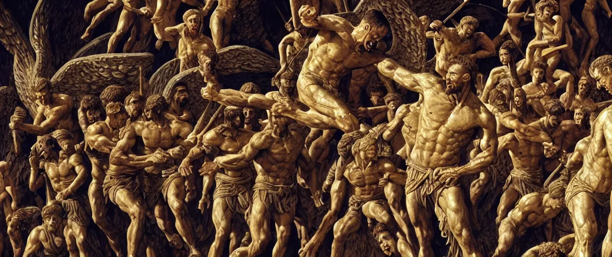 Gladiators fighting angels of God, high detail, 8k, | Stable Diffusion ...